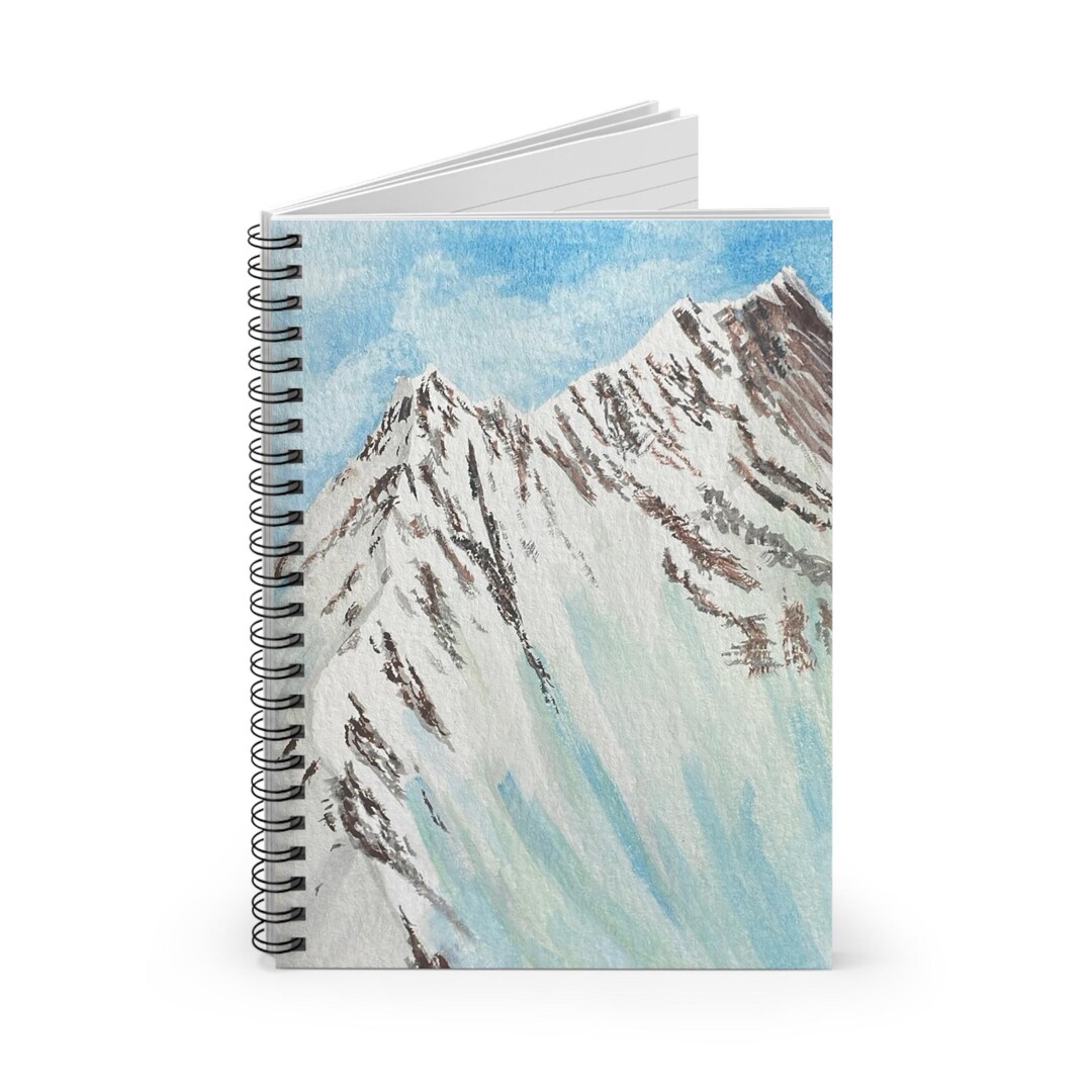 Snowy Mountain Landscape Spiral Notebook | Ruled Journal - Etsy
