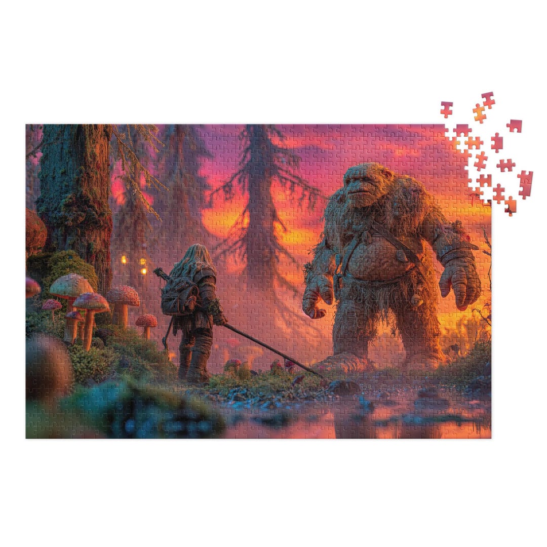 Troll Hunter Sunset Jigsaw Puzzle: Fantasy Forest, 1000 Pieces - Etsy