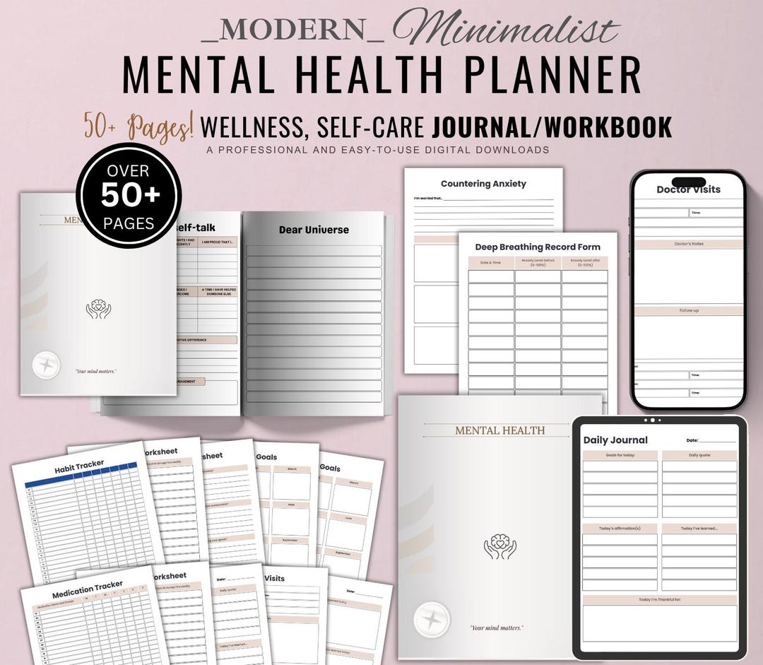 Mental Health Planner | Mood Tracker, Coping Tools, Daily Check-ins ...