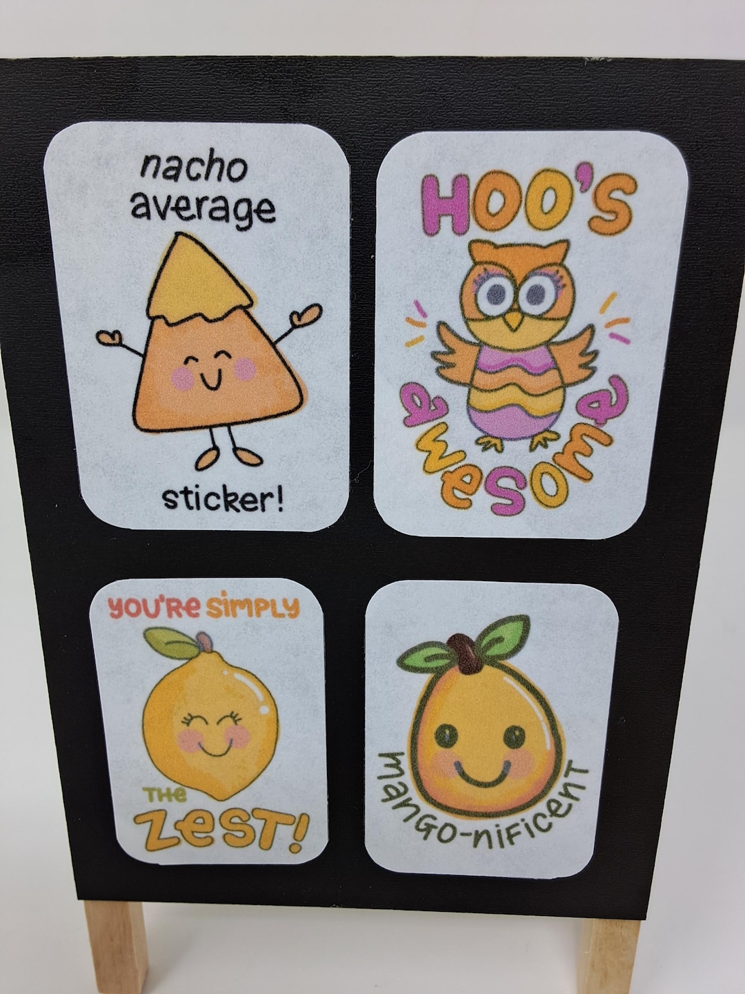 Fun Pun Sticker Set (4 Pc) | Laminated | Repositionable | Hand-cut ...