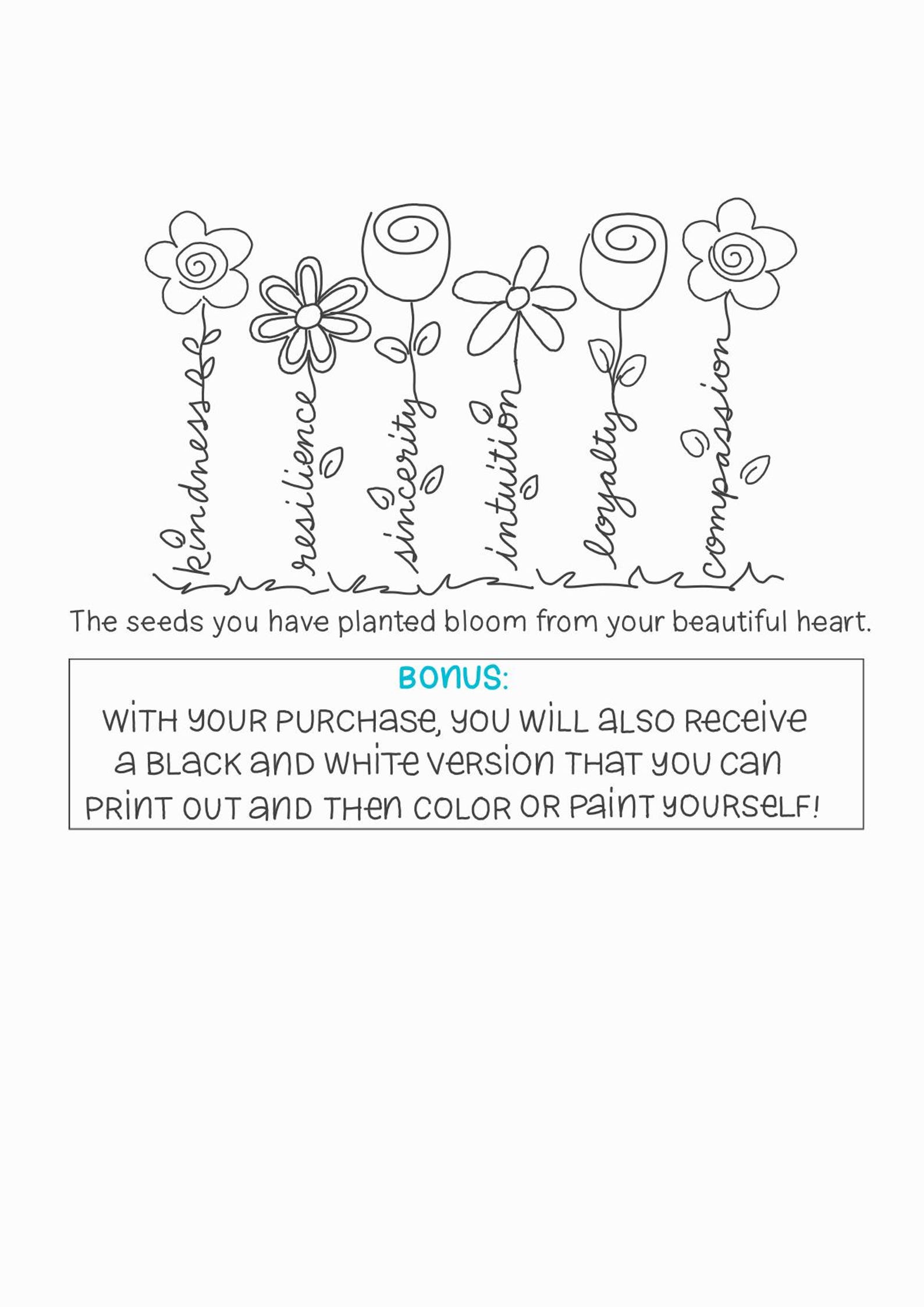 Handdrawn Friendship Notecard/instant Download/printable/pdf and Jpg ...