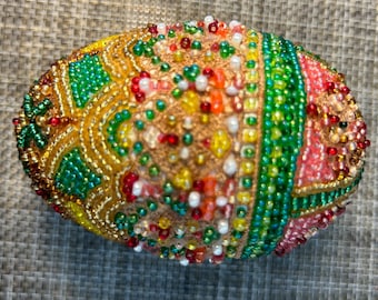 Easter Egg Pdf, Bead Crocheted, Beaded Easter Egg Pattern, Peyote Stitch, Easter Egg, Beading ...