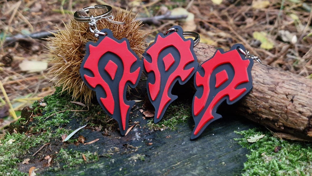 Horde Inspired Keychain | World of Warcraft Symbol | Backpack Charm - Etsy