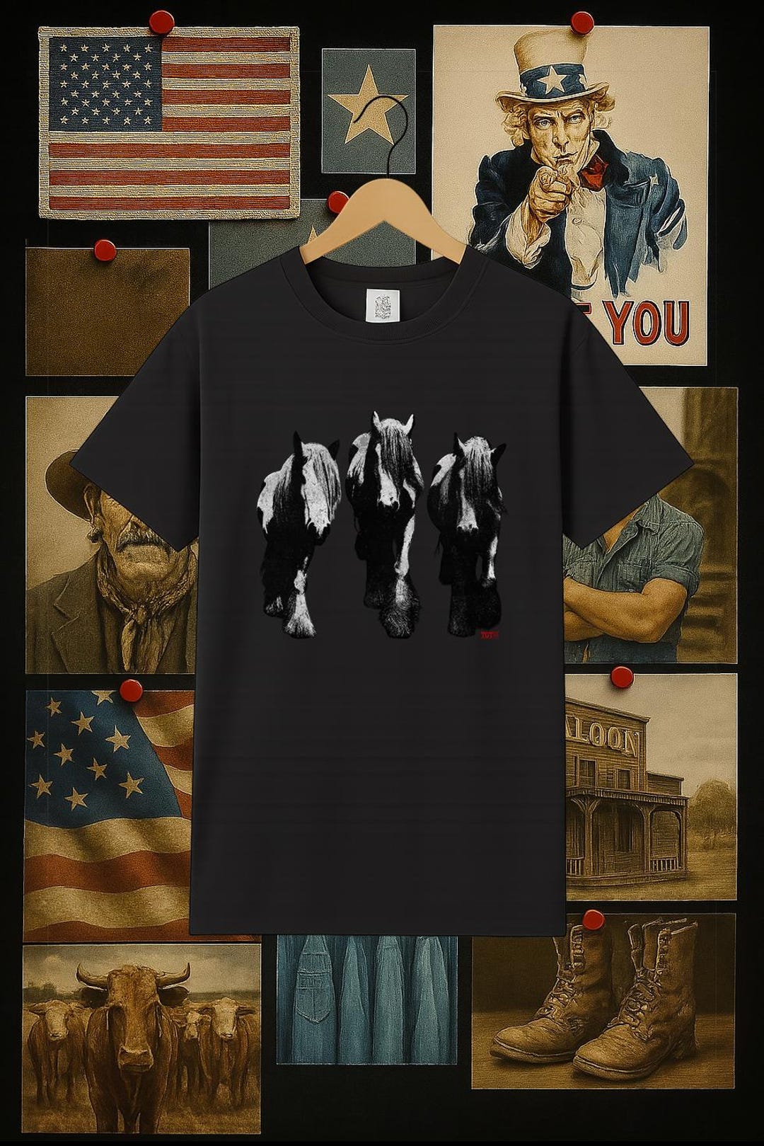 THREE'S A GALLOP- Vintage Western Horse Graphic Tee - Etsy