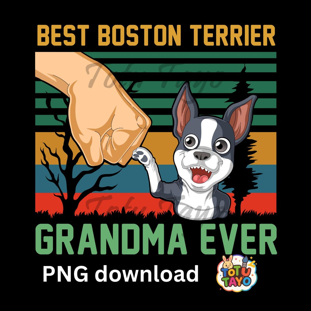 Boston Terrier Grandma Christmas PNG: Funny Dog Lover Gift (digital ...