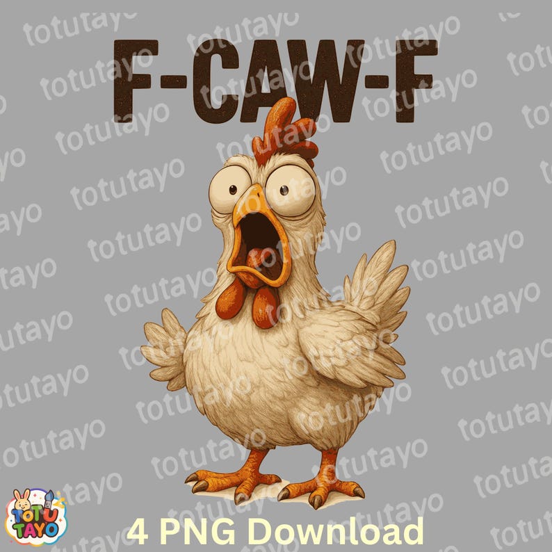 F-caw-f Chicken PNG – Funny Screaming Chicken Clipart, Farm Animal Meme ...