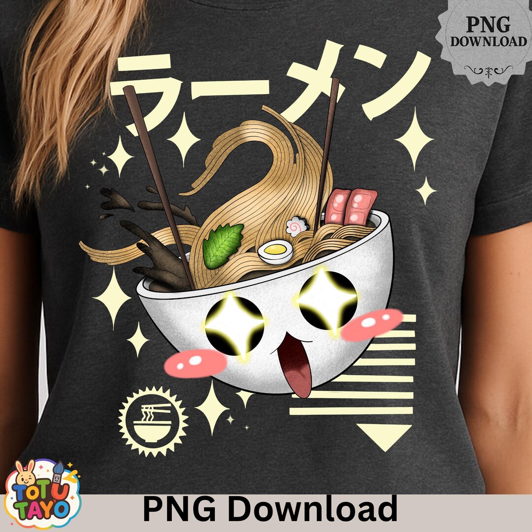 Kawaii Ramen Bowl PNG | Big Shiny Eyes Japanese Noodle Art | Cute Food ...