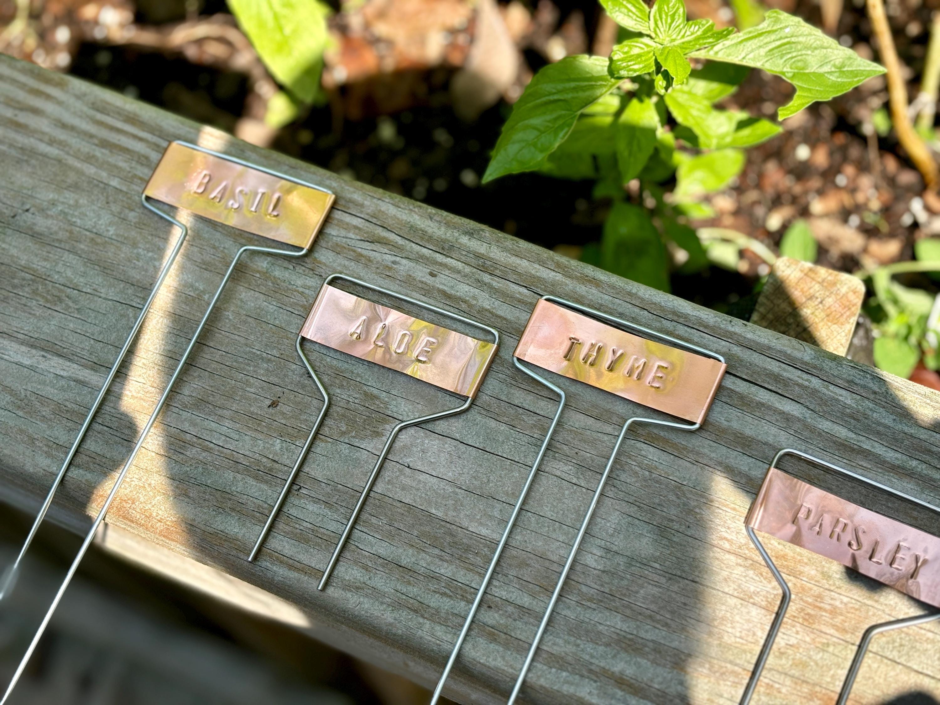 Custom Plant Stakes — Plant Labels — Hand Stamped — Copper - Etsy