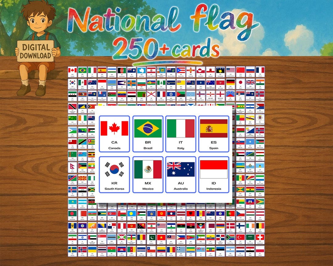 250+ Country Flags Flashcards for Kids: Learn About Country Flags From ...