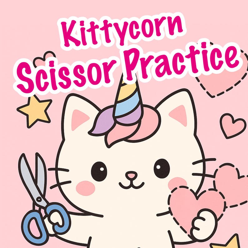 Kittycorn Scissor Practice Printable – Unicorn Cat Cutting Activities ...