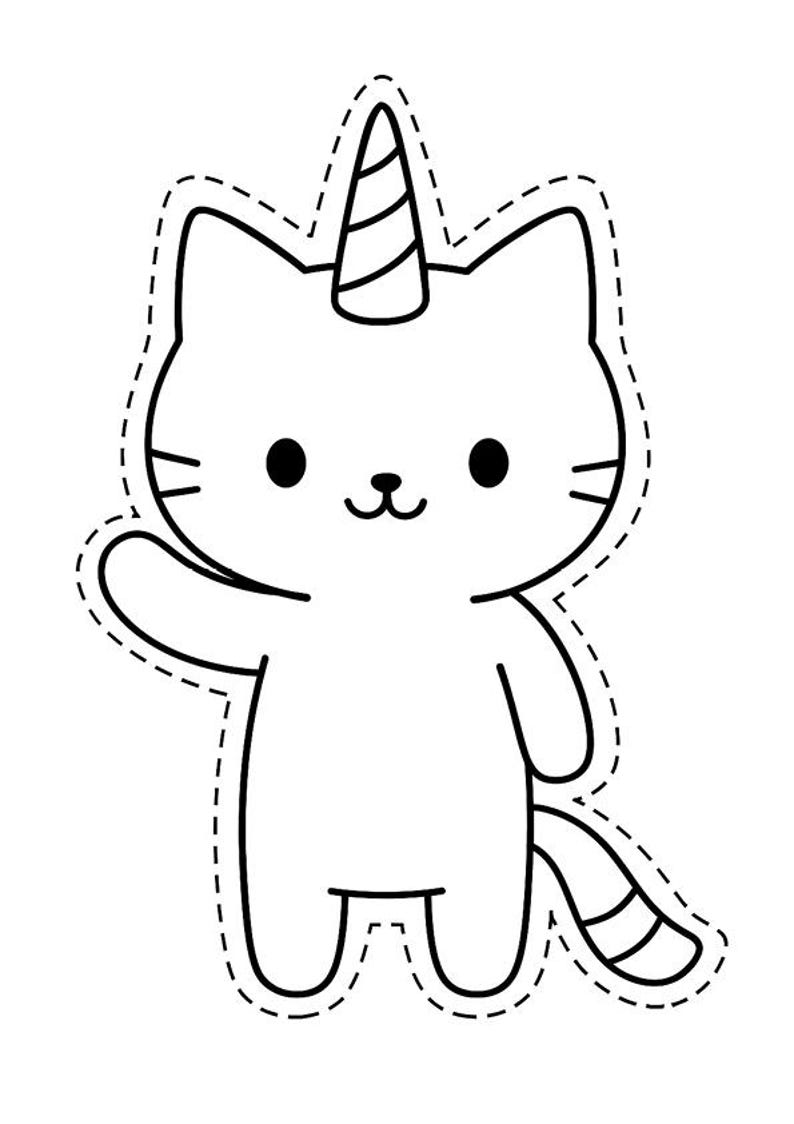Kittycorn Scissor Practice Printable – Unicorn Cat Cutting Activities ...