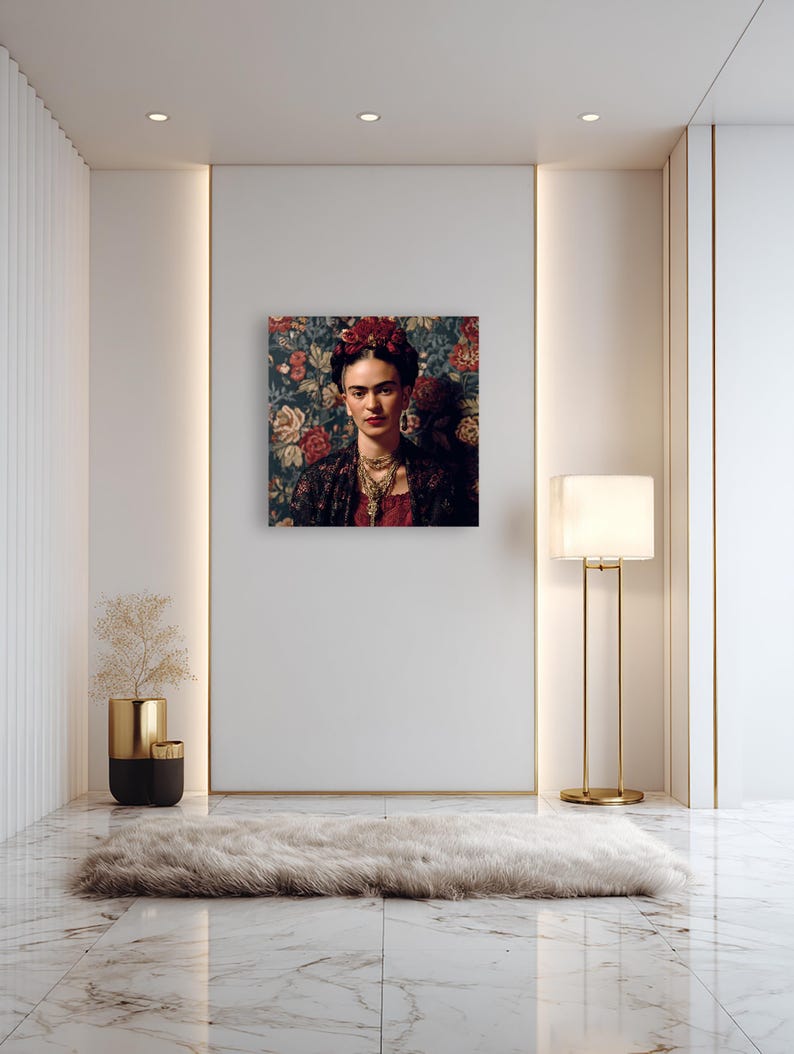 Frida Kahlo Portrait – Feminist Icon Canvas Wall Art – Bold Mexican ...
