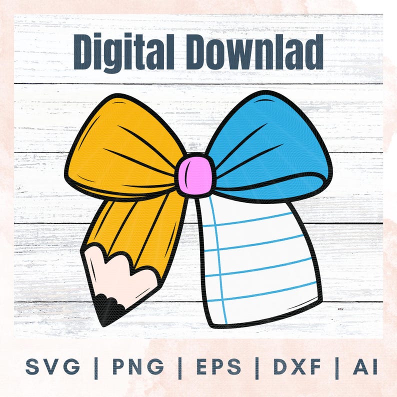 Pencil Bow Paper SVG, Coquette Back to School, Pencil Bow Svg ,teacher ...