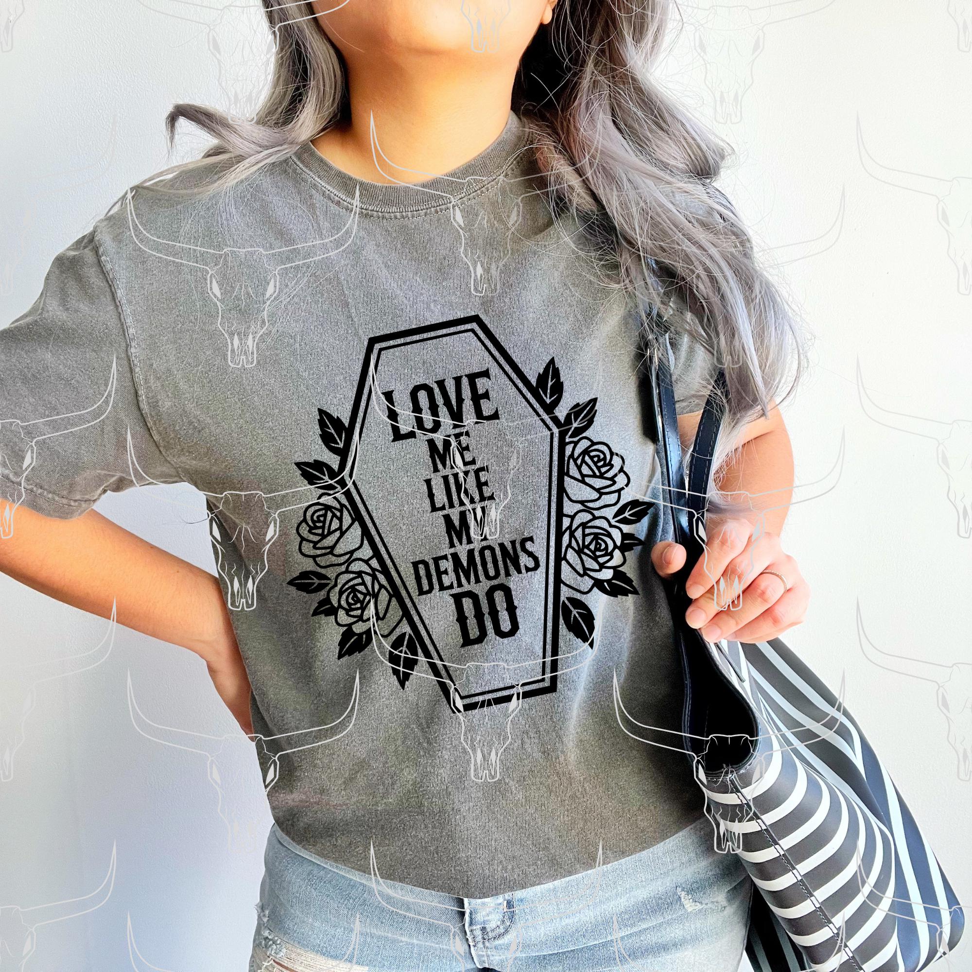 Love Me Like My Demons Do SVG PNG, Halloween Sublimination Design ...