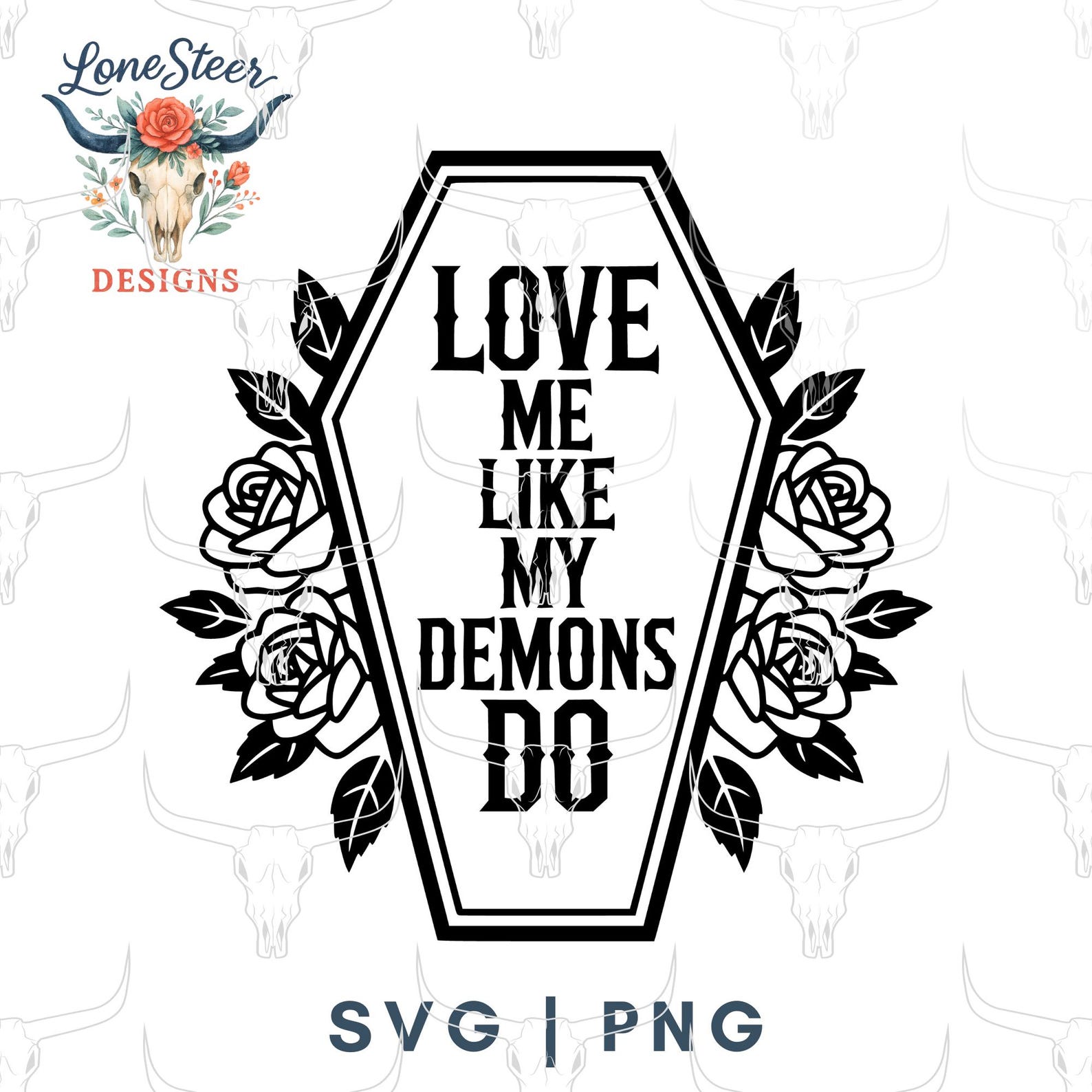 Love Me Like My Demons Do SVG PNG, Halloween Sublimination Design ...
