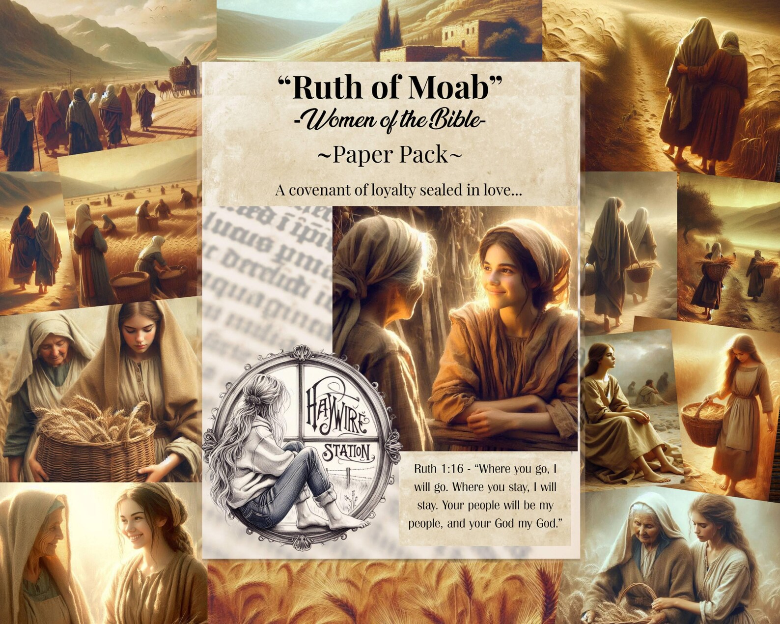 Ruth of Moab Printable Ephemera: Women of the Bible Paper Pack (digital ...