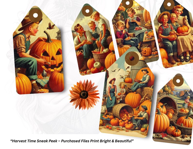 Autumn Gift Tags: Pumpkin Gathering (digital Download) - Etsy