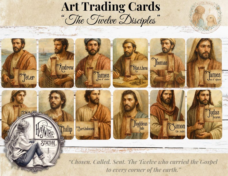 Bible Art Cards: the Twelve Disciples (digital Download) — Faith Series ...