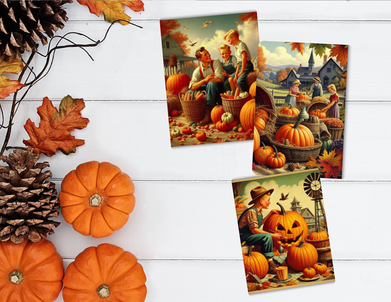 Autumn ATC Cards: Pumpkin Gathering (digital Download) - Etsy