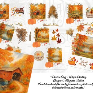 Seasonal Autumn Printable Paper Pack: the Road to October (digital ...