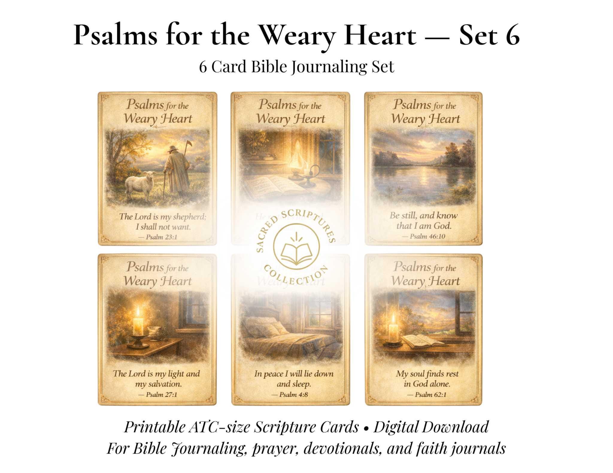Bible Journaling Cards: Psalms for the Weary Heart — Set 6 (digital ...