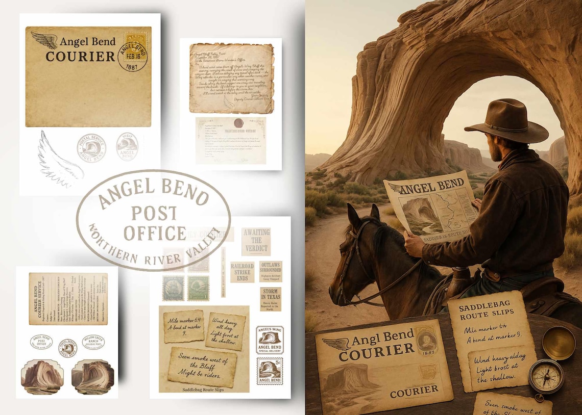 Western Stationery Printable: Angel Bend Postal Set – Frontier Letters ...