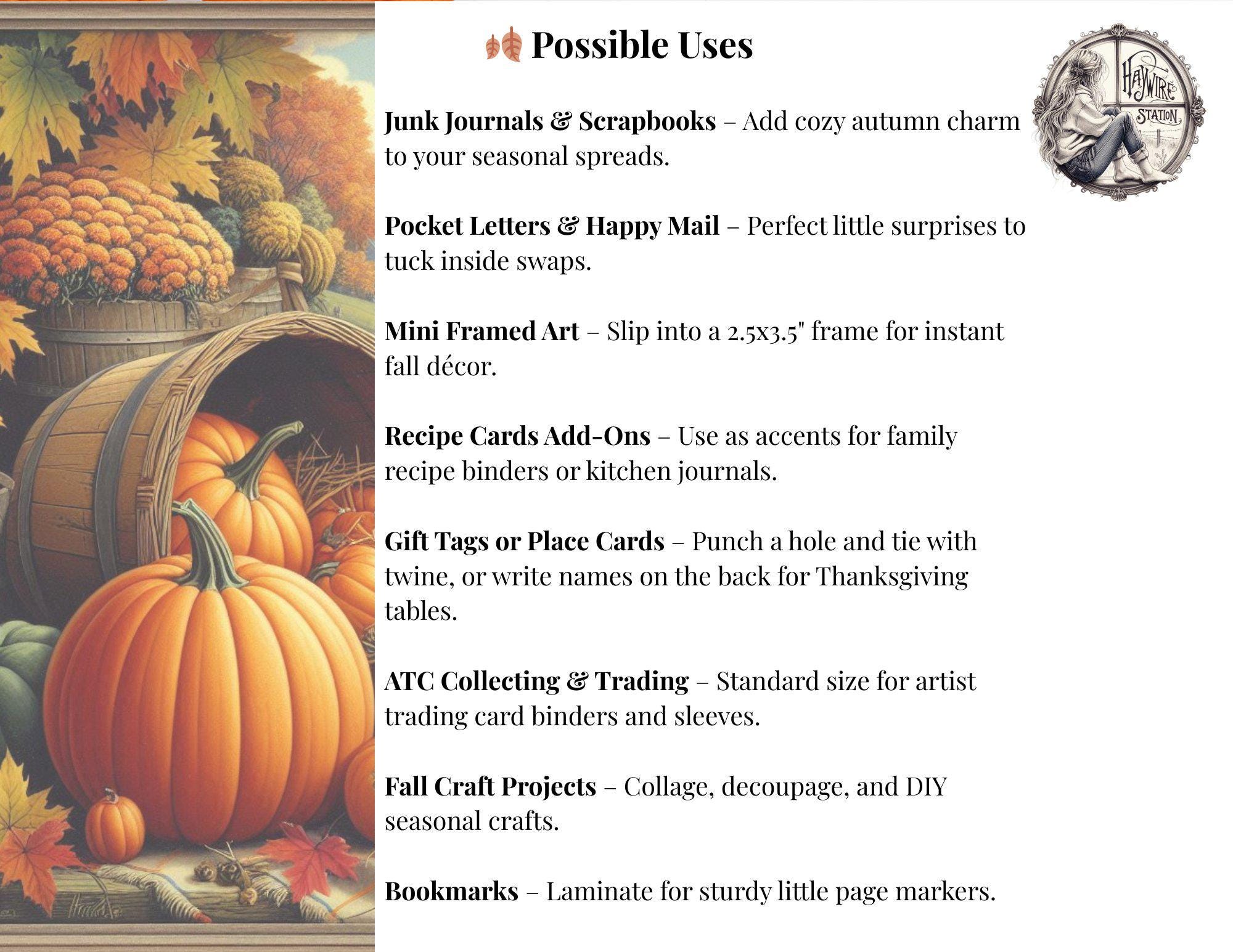 Autumn ATC Cards: Pumpkin Gathering (digital Download) - Etsy