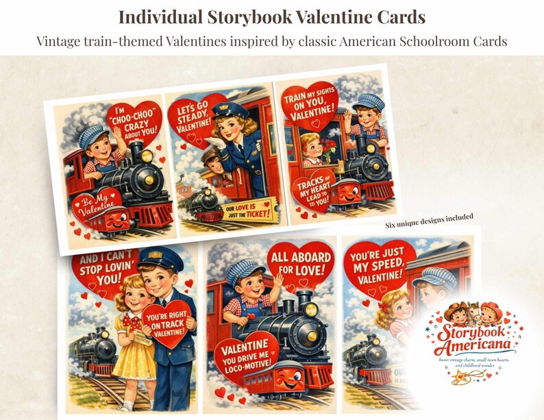Train Valentines for Kids: All Aboard, Valentine! (digital Download) - Etsy