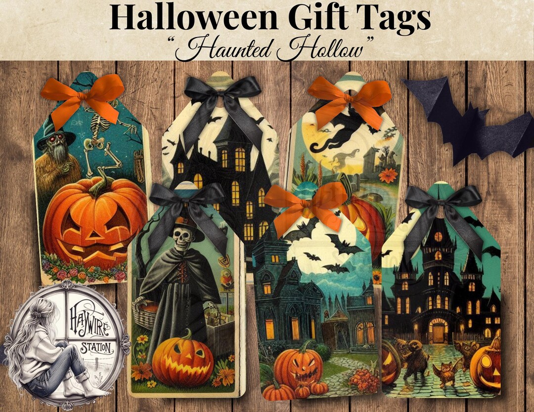 Halloween Gift Tags: Haunted Hollow Collection | Vintage Spooky ...