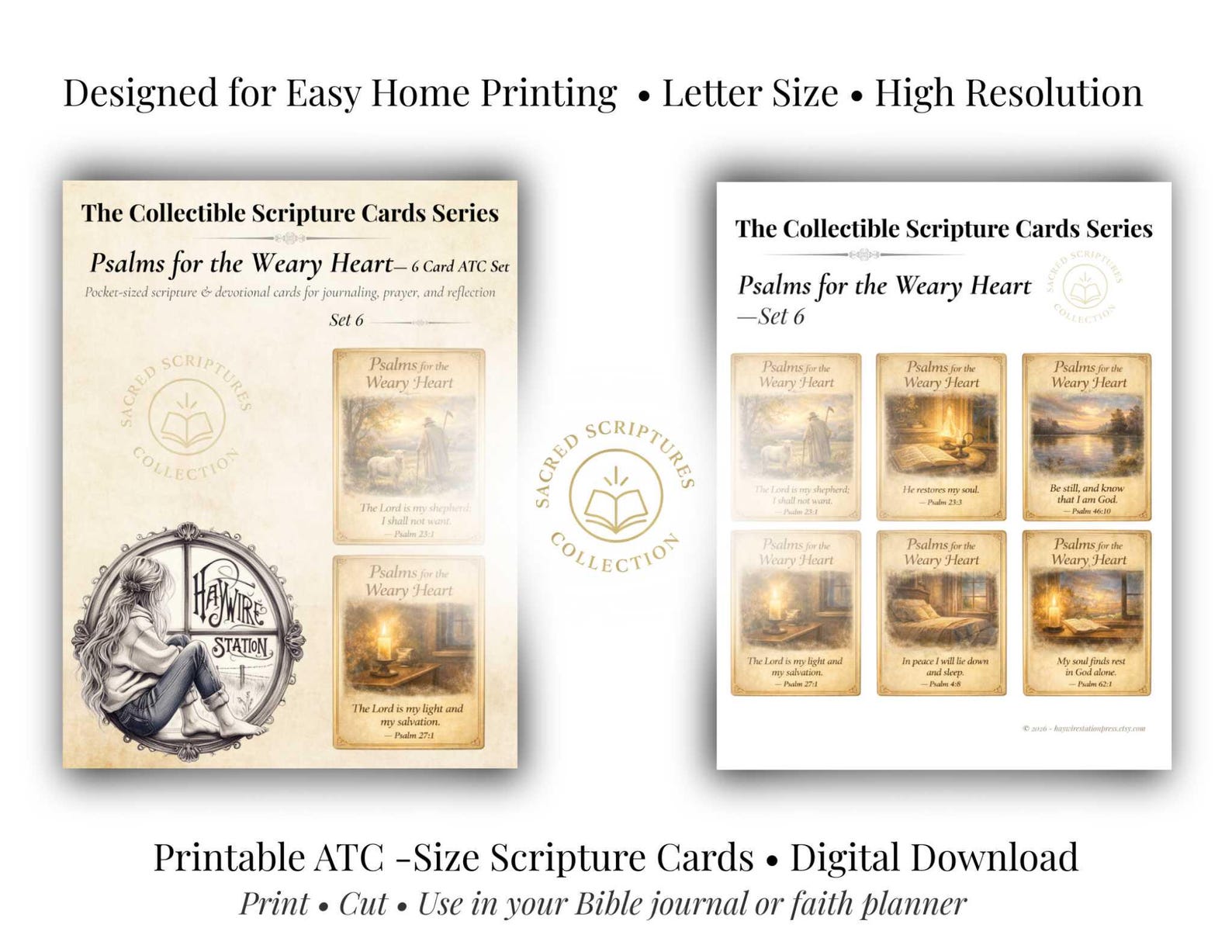 Bible Journaling Cards: Psalms for the Weary Heart — Set 6 (digital ...