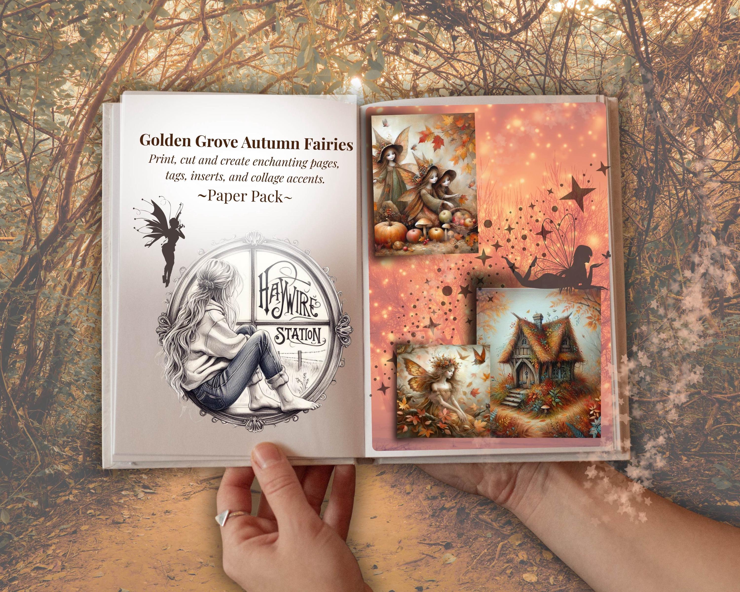 Whimsical Fairy Digital Scrapbook Paper Pack: Golden Grove Autumn ...