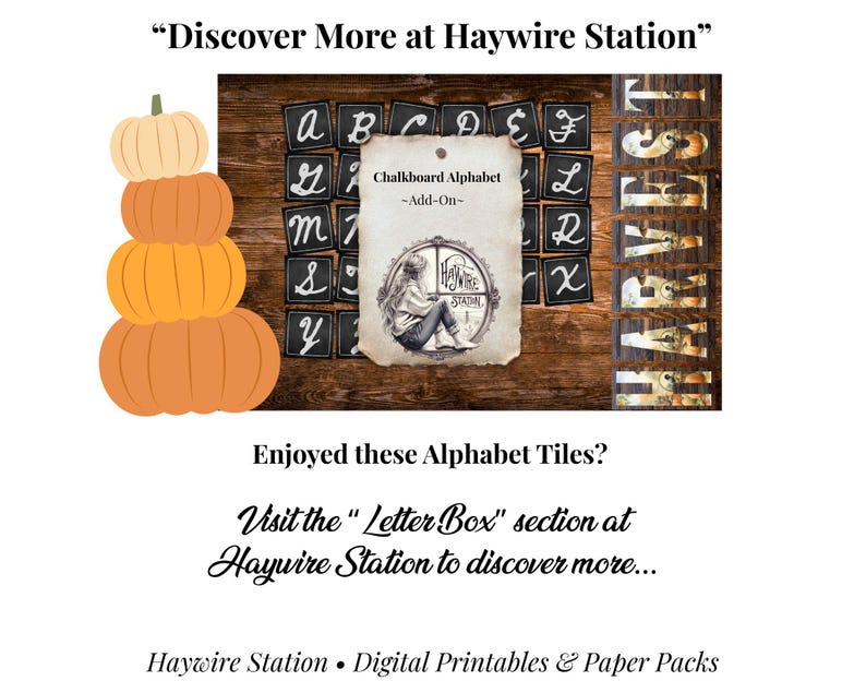 Pumpkin Patch Alphabet Tiles With Bonus Fall Clipart | Printable ...