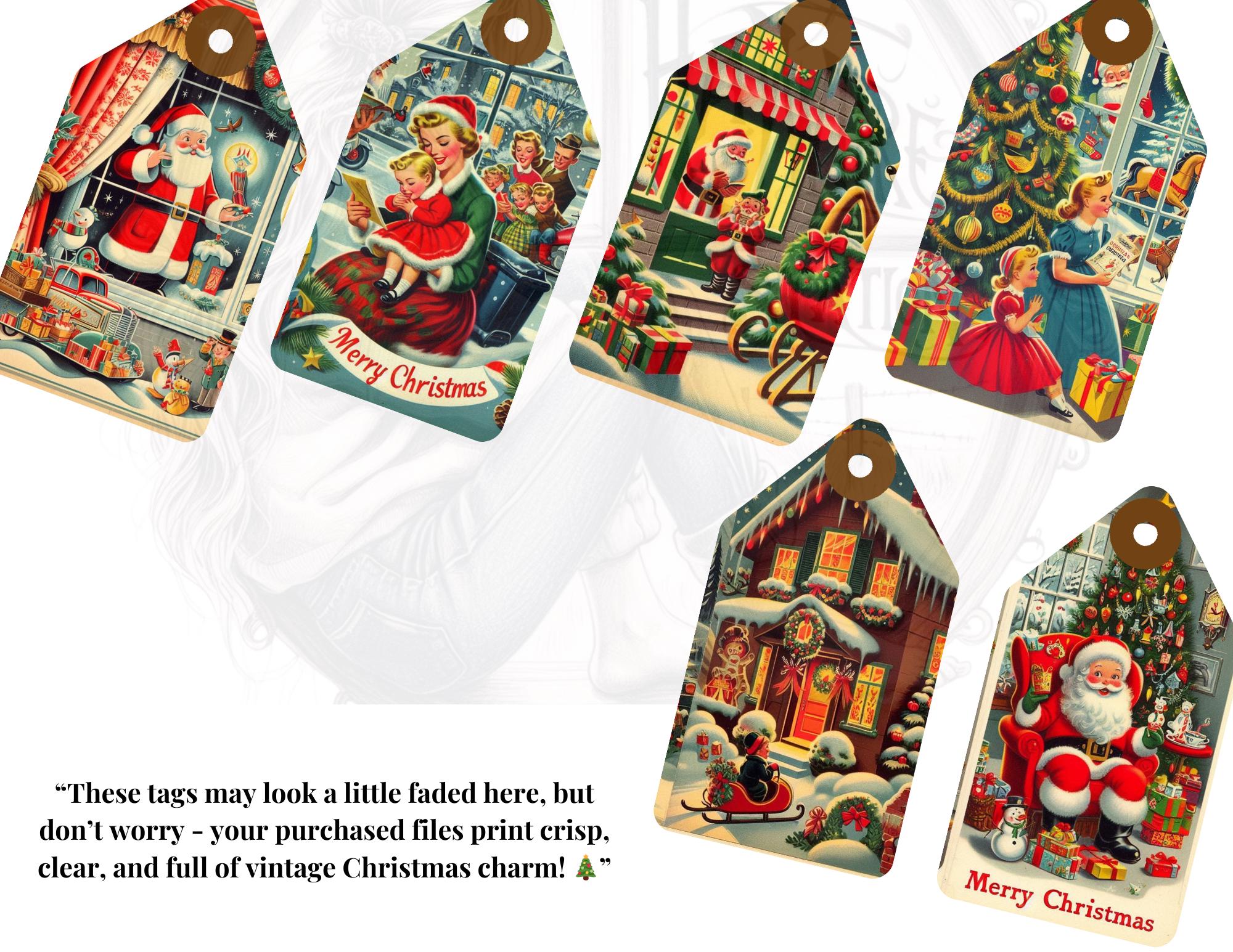 Printable Christmas Gift Tags: Yuletide Memories (1 Page Digital ...