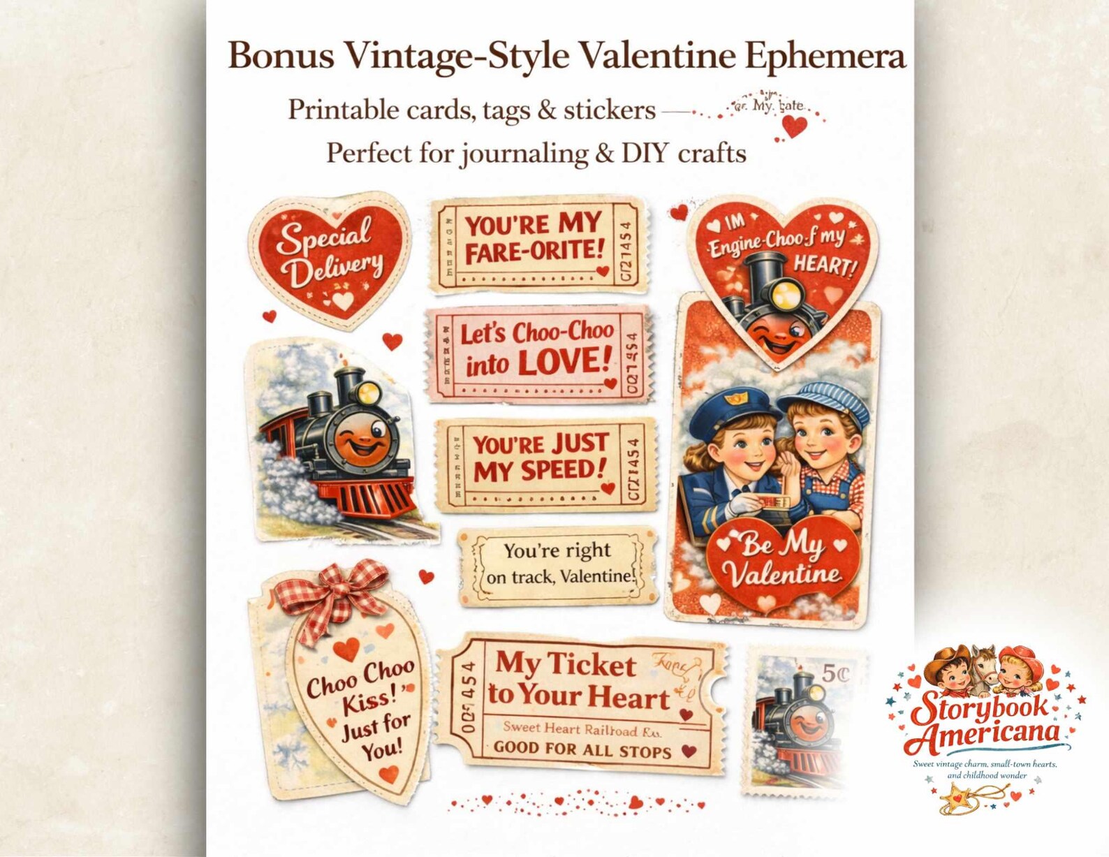 Train Valentines for Kids: All Aboard, Valentine! (digital Download) - Etsy