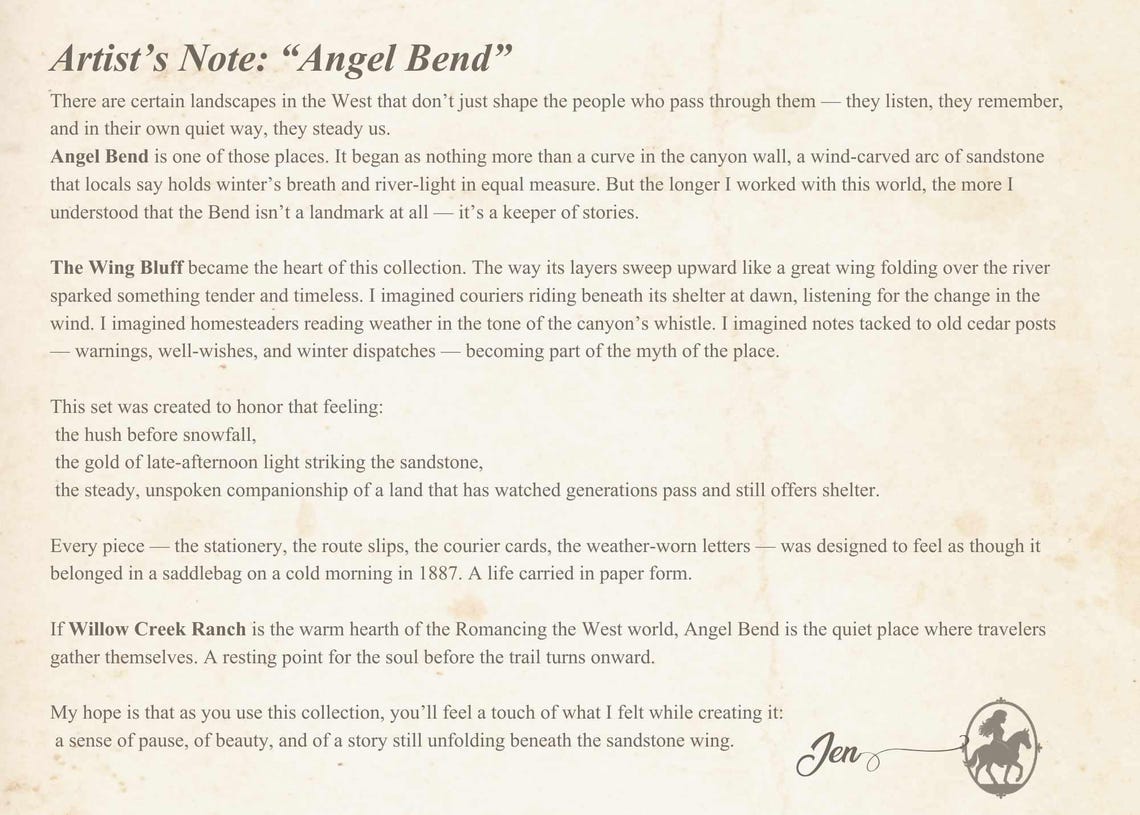 Western Stationery Printable: Angel Bend Postal Set – Frontier Letters ...