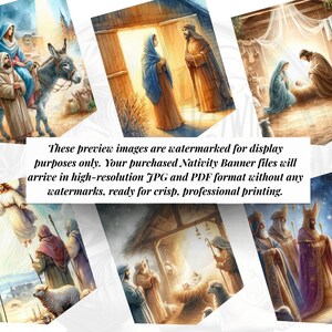 Christmas Nativity Banner: 6-flag Printable Garland (digital Download ...