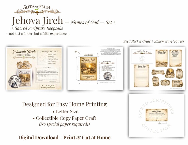 Bible Journaling Keepsake Packet: Jehovah Jireh — Names of God Set 1 ...