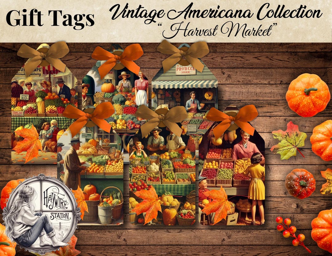 Autumn Gift Tags: Harvest Market (digital Download) - Etsy