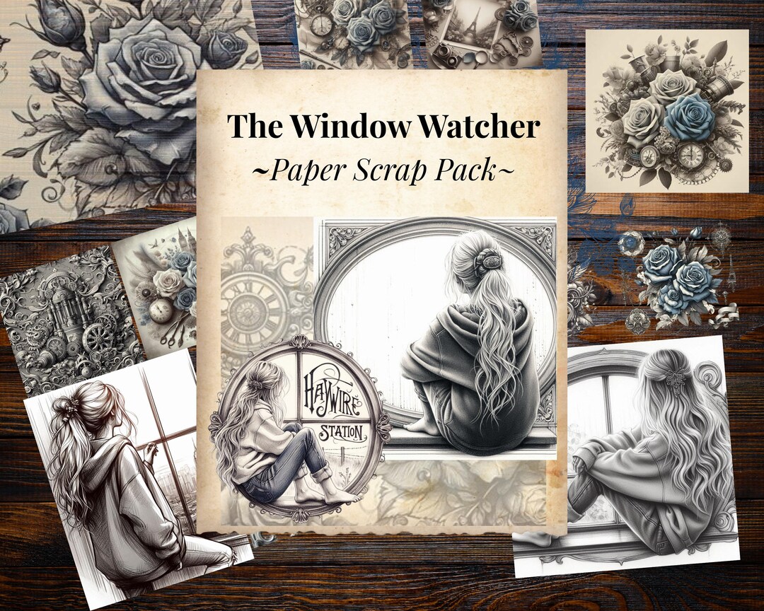 Gothic Printable Ephemera Paper Pack: the Window Watcher (digital ...