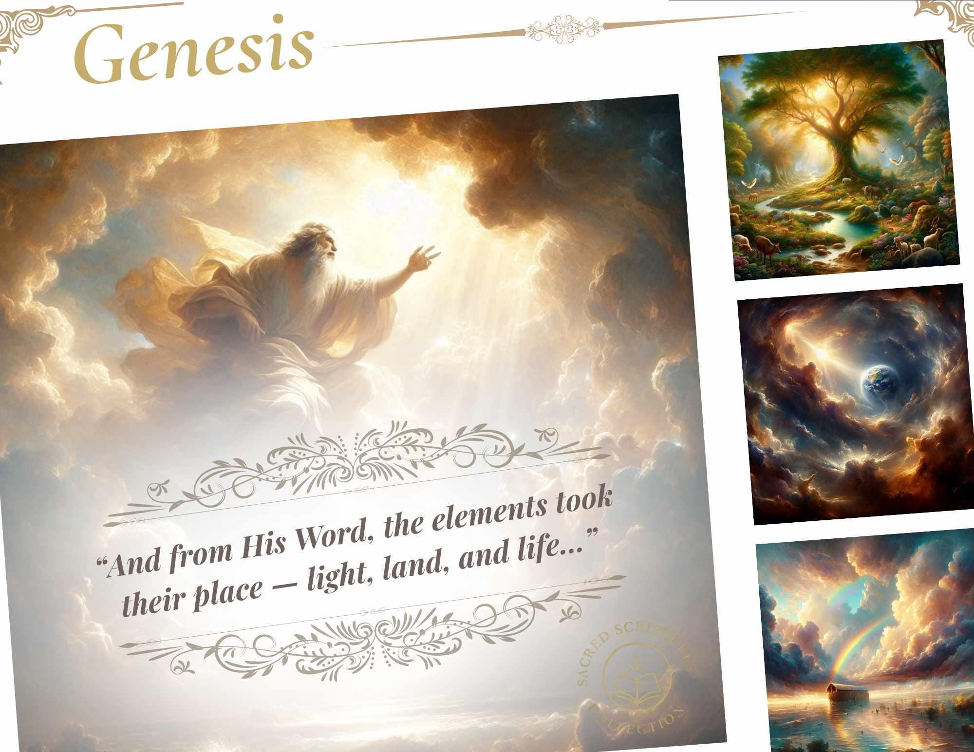 Bible Section Cover Printable: Book of Genesis Divider Page (digital ...