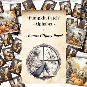 Pumpkin Patch Alphabet Tiles With Bonus Fall Clipart | Printable ...
