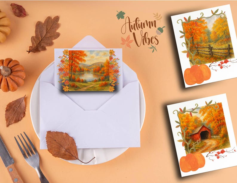 Seasonal Autumn Printable Paper Pack: the Road to October (digital ...