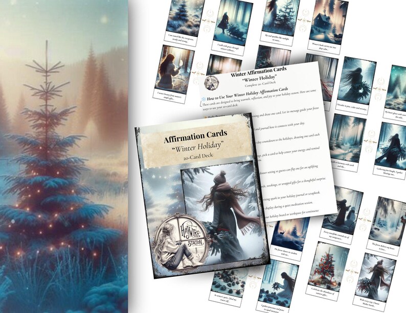 Affirmation Cards: Winter Holiday 20-card Deck (digital Download) - Etsy