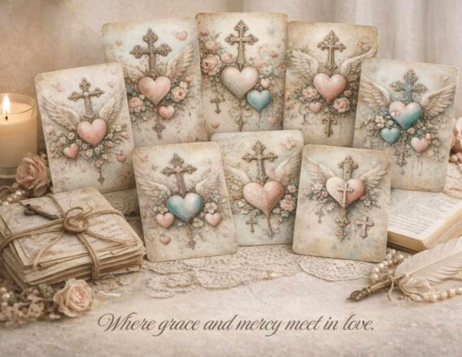 Christian Valentine Card Bundle: Sacred Hearts – Grace Notes & Mercy ...