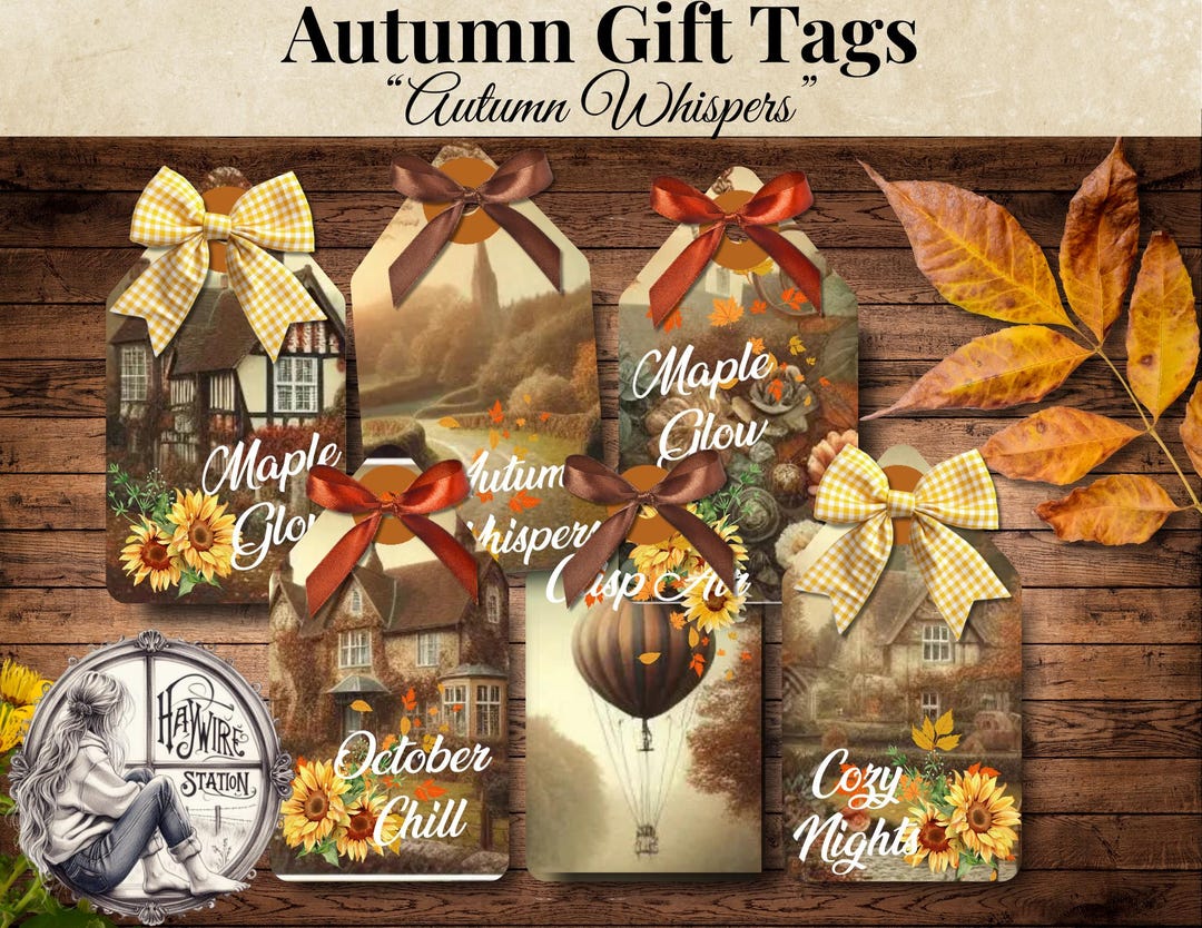 Autumn Gift Tags: Autumn Whispers Collection | Cozy Fall Printable ...
