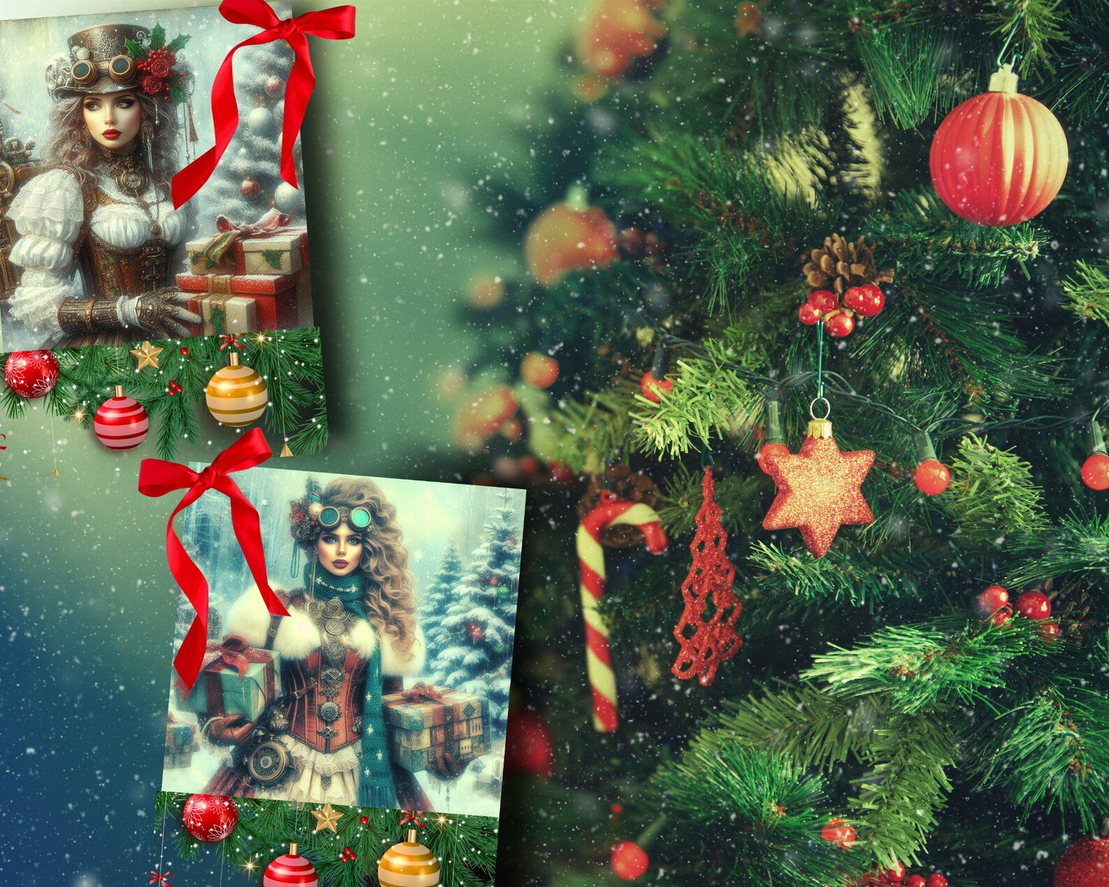 Christmas Steampunk Paper Pack: Frosted Fantasies & Iron Dreams ...