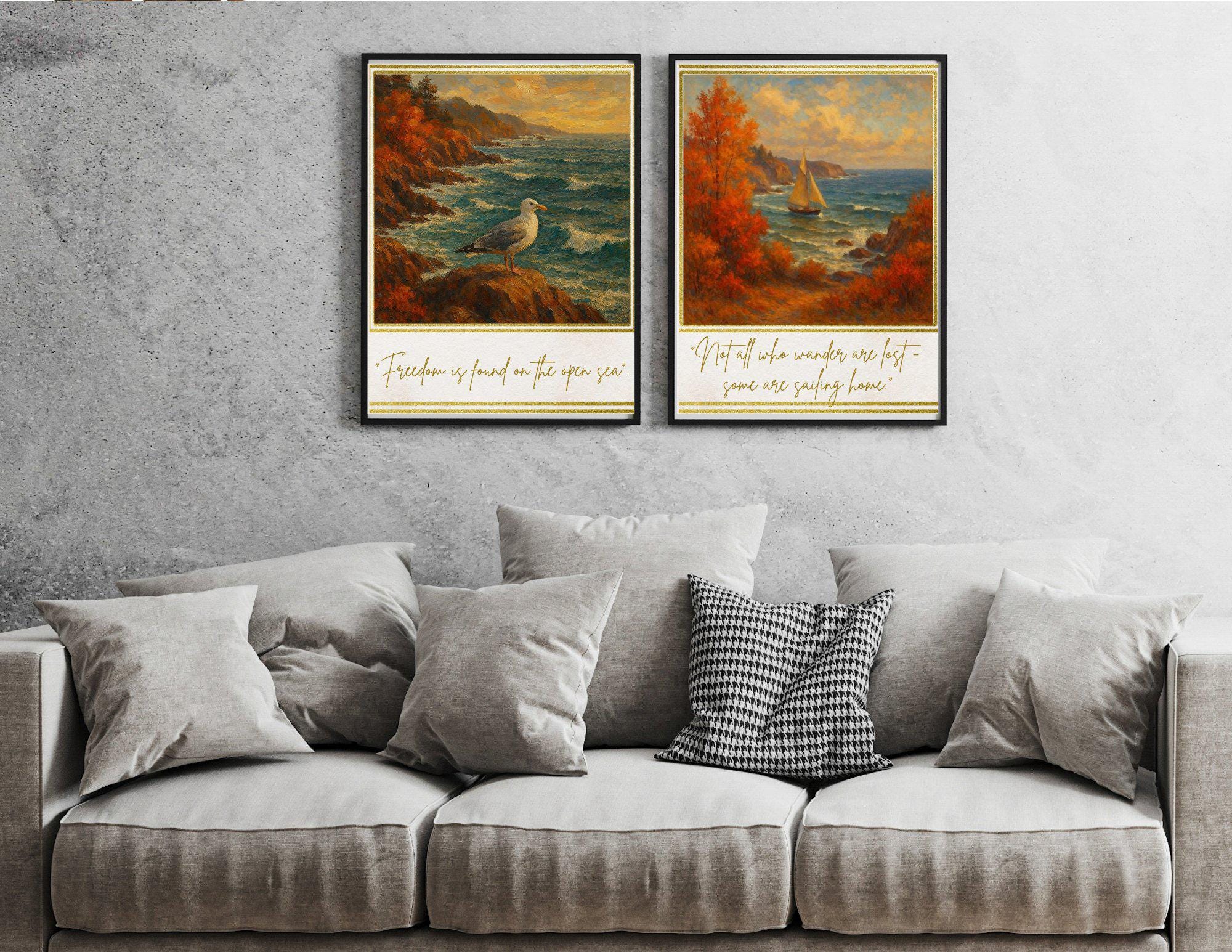 Autumn Coastal Posters: the Amber Shoreline (digital Download) - Etsy