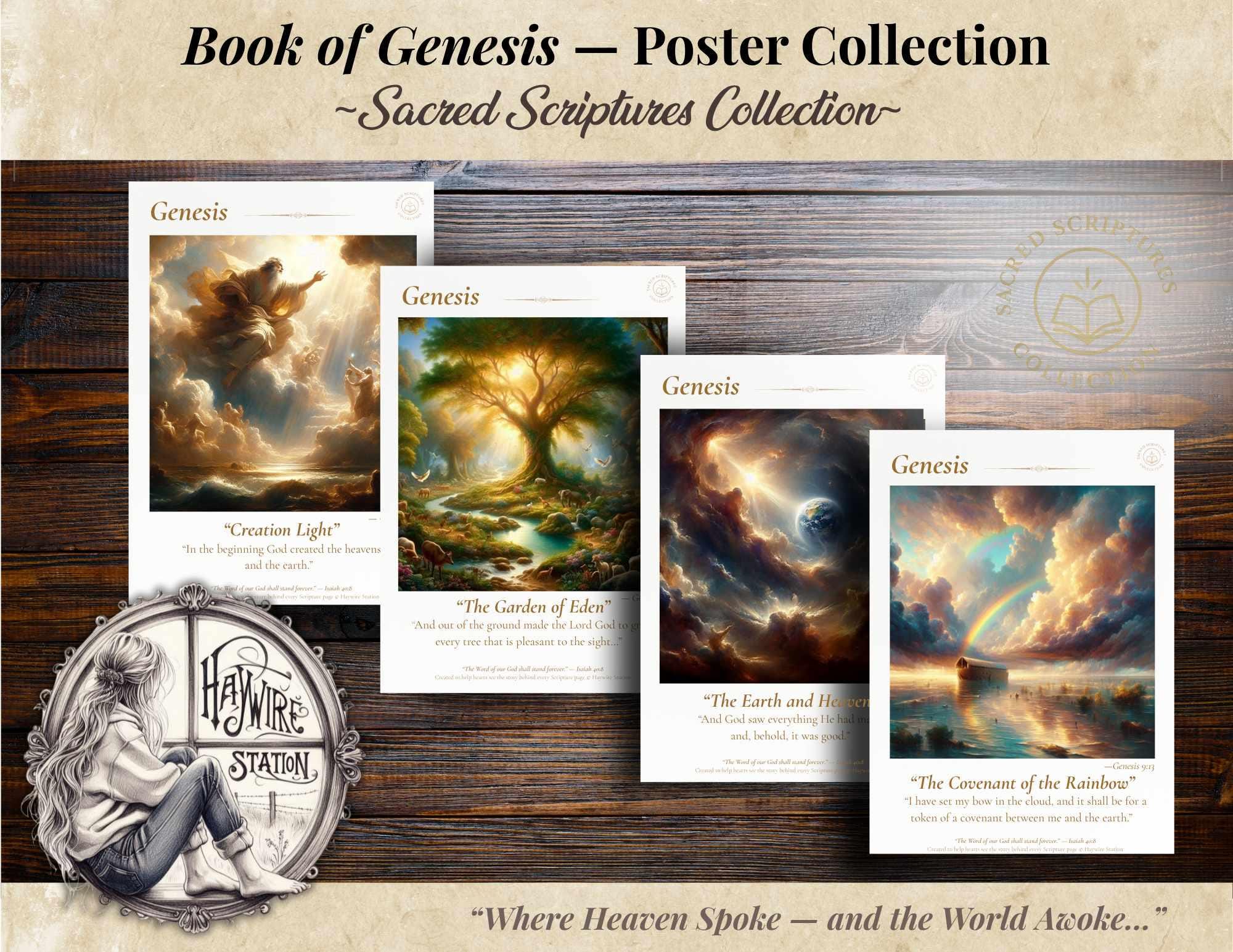 Bible Wall Art: Book of Genesis Poster Collection (digital Download ...