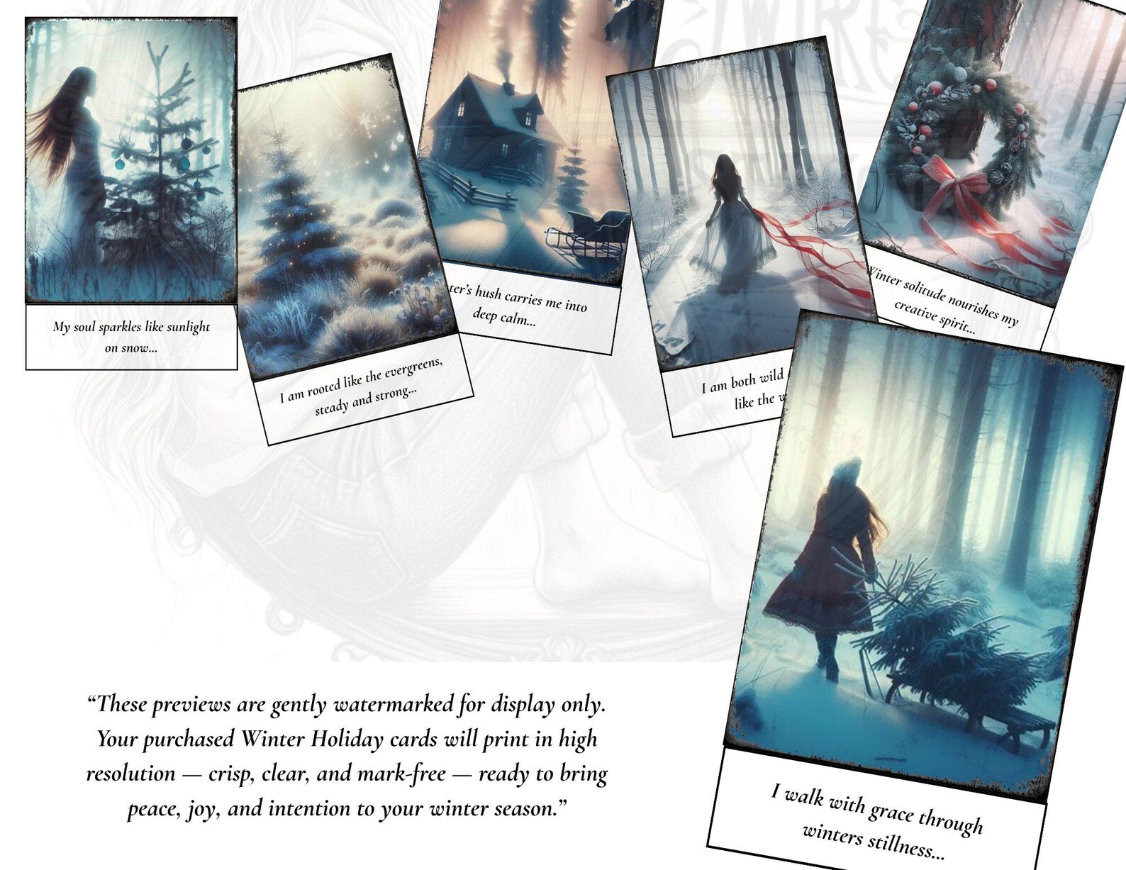 Affirmation Cards: Winter Holiday 20-card Deck (digital Download) - Etsy
