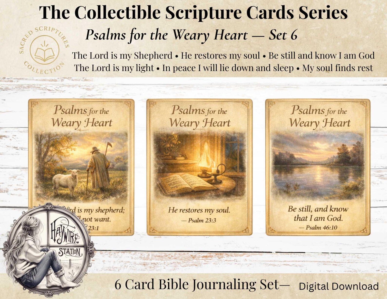 Bible Journaling Cards: Psalms for the Weary Heart — Set 6 (digital ...